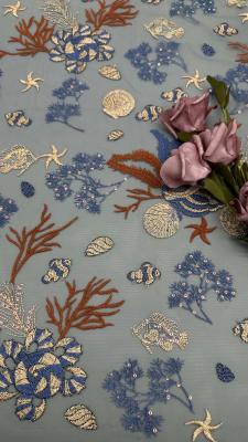 China Sea Colorful Sequin Fabric For Embroidered Luxary Factory to Runway – Premium Laceess for sale