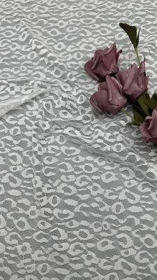 China White Embroiderey Lace Fabric 100% Cotton Ivory High Quality Luxary Fabric 124CM Width for sale