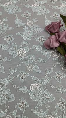 China White Lace 3D Floral Elegant And Beauty Luxary Embroidery Fabric Wedding Dresses Gowns for sale