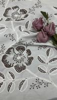 China 3D Floral Fabric High Luxary White Cloth Lace Fabric for Bridal Beautiful Wedding Party Gown for sale