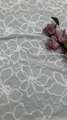 China White lace Fabric High Luxary Hollow-up Elegant Cloth for Bridal Beauty Wedding Party Gown for sale