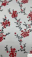 China AW Wintersweet Design Flocked Mesh Fabric High Luxary Customized for Elegant Leafy Party Fabric for sale