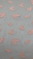 China Leafy Flocked Mesh Lace Design Factory Fabric Customized for Elegant Fabric for sale