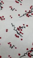 China Traditional Snowflowers  Flocked Mesh Lace Design Fabric Customized for Elegant Fabric for sale
