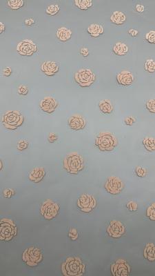 China Traditional Yellow Rose Flocked Mesh Lace Design Customized for Elegant Fabric Luxary Brand for sale