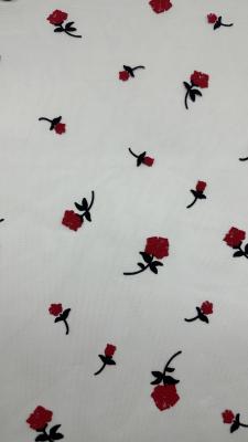 China Special Design Traditional Rose Flocked Mesh Lace Quality Customized for Elegant Fabric For Gown for sale