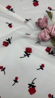 China Special Design Traditional Rose Flocked Mesh Lace Quality Customized for Elegant Fabric For Gown for sale