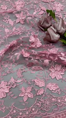 China Embroidered Lace Fabric Design Floral Customized  Design for Gowns for sale