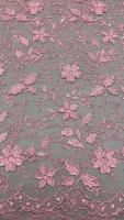 China Embroidered Lace Fabric Design Floral Customized  Design for Gowns for sale