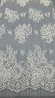 China White Embroidered Lace Fabric Luxary Design Floral Customized Factory for Gowns for sale