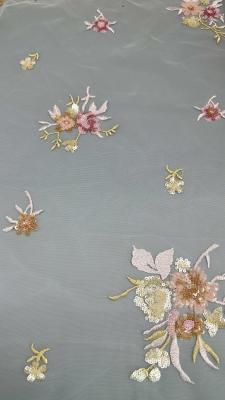 China Sequin Embroidered Fabric And Customized Lace Luxary High Quality Special Design For Dress For Wedding Dresses for sale