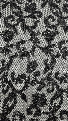 China Sequin Embroidered Fabric Luxary High Quality Special Design For Dress For Wedding Dresses for sale