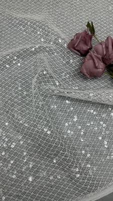 China Sequin Embroidered Lace Fabric For Wedding Dresses Customized Beauty And Sweet Leafy Dresses for sale