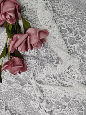 China Embroidered Lace Fabric Customized Leafy Hollow-up Flower White Lace For Party Wedding Dress for sale
