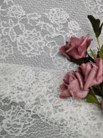 China Embroidered Lace Fabric Customized Leafy Hollow-up Flower White Lace For Party Wedding Dress for sale