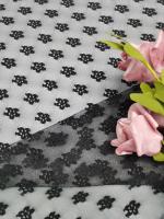 China Flocked Mesh Fabric Customized Leafy High Quality News Manufacturer Wedding Design for sale