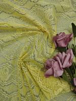 China High Qualtiy Yellow Color 100% Cotton Lace Fabric Beauty Hollow-up Patter Manafacturer for sale
