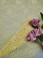 China High Qualtiy Yellow Color 100% Cotton Lace Fabric Beauty Hollow-up Patter Manafacturer for sale