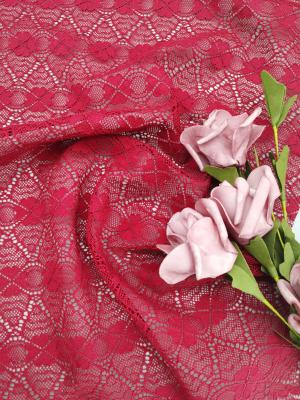 China Red Color Four Leaf Clover Lace Fabric Customized Embroidered Pure Lace Fashion Apparel for sale