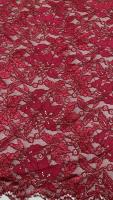 China Red Embroidered Lace Fabric Dresses Customized Beauty And Sweet Leafy Customized News Dresses for sale