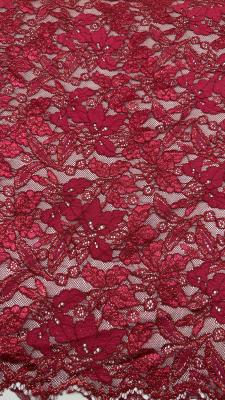 China Red Embroidered Lace Fabric Dresses Customized Beauty And Sweet Leafy Customized News Dresses for sale