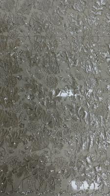 China High-End Bridal Sequin Lace Fabric 3D Floral for Wedding Gowns Soft Bridal Lace Fabric for Elegant Wedding Dresses for sale