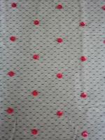 China Black Red Polka Dot Sequin Fabric For Day Dress Garment for sale
