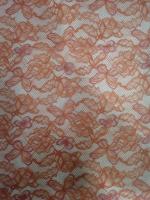 China Orange Nylon Delicate French Chantilly Lace Fabric For Women Dress for sale