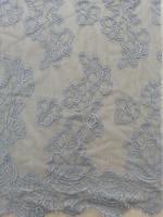 China 121g/m Lightweight French Chantilly Eyelash Scallop Lace Fabric for sale