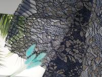 China Eyelash Metallic Lurex Scallop Edge Lace Fabric For Lady Dress Garment for sale