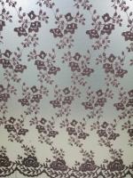 China 49 Inch Pink 3D Floral Soft Tulle Mesh Fabric for sale