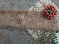 China Small Floral Tulle Mesh Colored Embroidered Lace Fabric By The Yard for sale