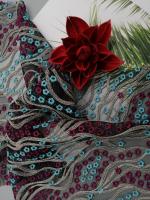 China 49 inch Colored 3D Floral Luxury Lace Fabric For Female Dresses for sale