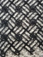 China Tulle Mesh Embroidery Black Flower Applique Lace Fabric for sale