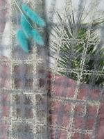 China 125CM Blue Geometric Lurex Applique Embroidery Fabric for sale