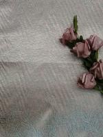 China Blue Graceful Tulle Mesh Embroidered Lace Fabric for sale