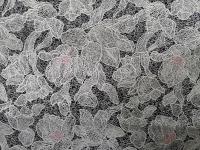 China Tablecloth 80 Yards Pink Beaded Embroidery Fabric for sale