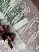 China Scallop Polyester White Eyelash Lace Trim Fabric For Bridal Dress for sale