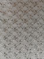 China Gold Floral Sequin Embroidered Fabric for sale