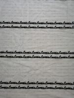 China Home Textile Black Letter Tulle Flocked Mesh Fabric for sale