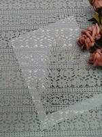 China 145CM Blue Cotton 3D Floral Lace Fabric For Bedding Articles for sale