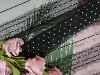 China Flocked Polka Dot Mesh Fabric for sale