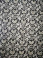 China 125CM Black Delicate Luxury Beaded Embroidered Lace Fabric for sale