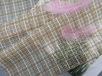 China Khaki Mesh Corded Sequin Embroidered Fabric Girl Dress Lace Fabric for sale