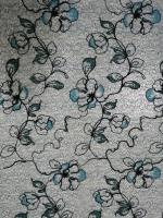 China Floral Lace Mesh Green Colored Embroidery Fabric Evening Dress Fabric for sale