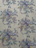 China Polyester Purple Tulle Floral Embroidered Mesh Fabric By The Yard for sale
