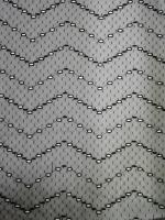 China Black Polyester Dot Embroidered Mesh Lace Fabric Eyelet Mesh Fabric for sale