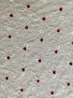 China 100 Yards Red Heart Party Sequin Embroidered Fabric for sale