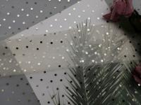 China Ivory Tulle Mesh Foil Printed Polka Dot Metallic Glitter Fabric for sale