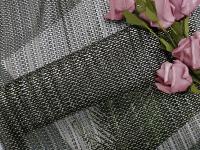 China Pleated Tulle Foil Printed Black Glitter Mesh Fabric For Lady Evening Dress for sale